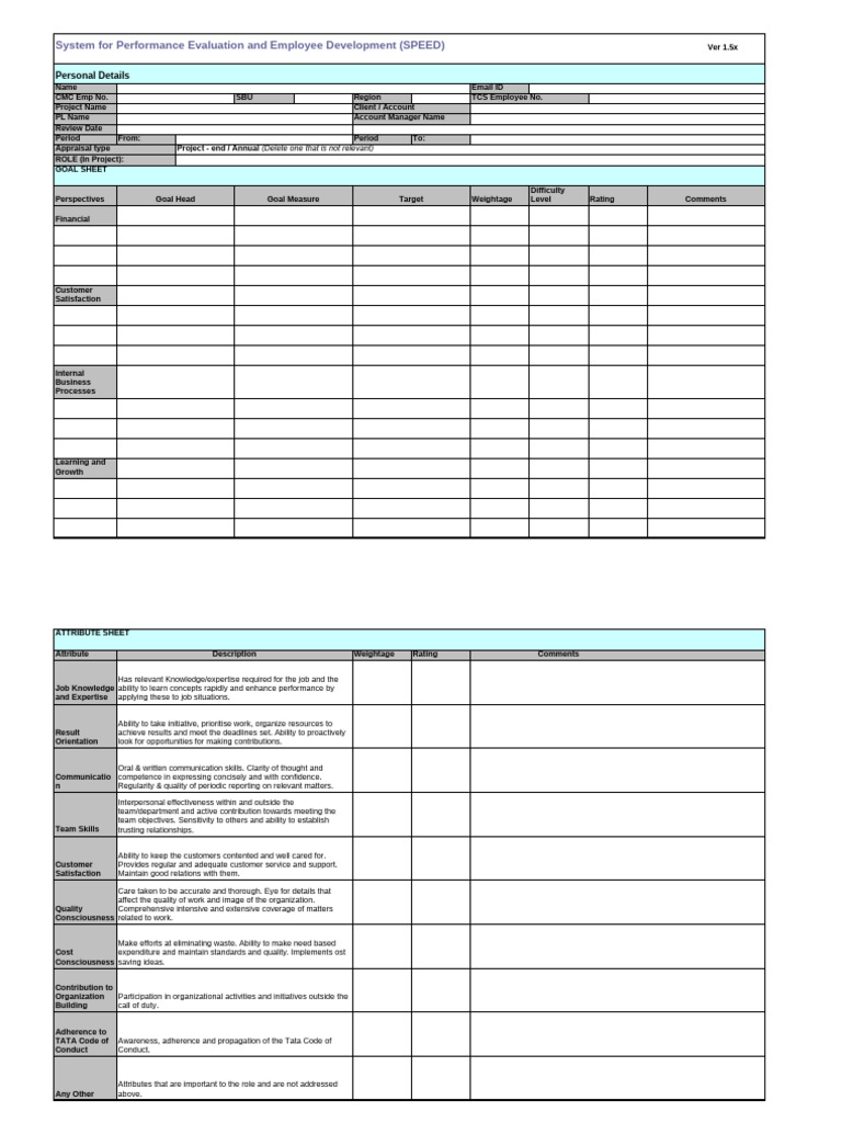 PMS-Form | PDF | Performance Appraisal | Social Psychology