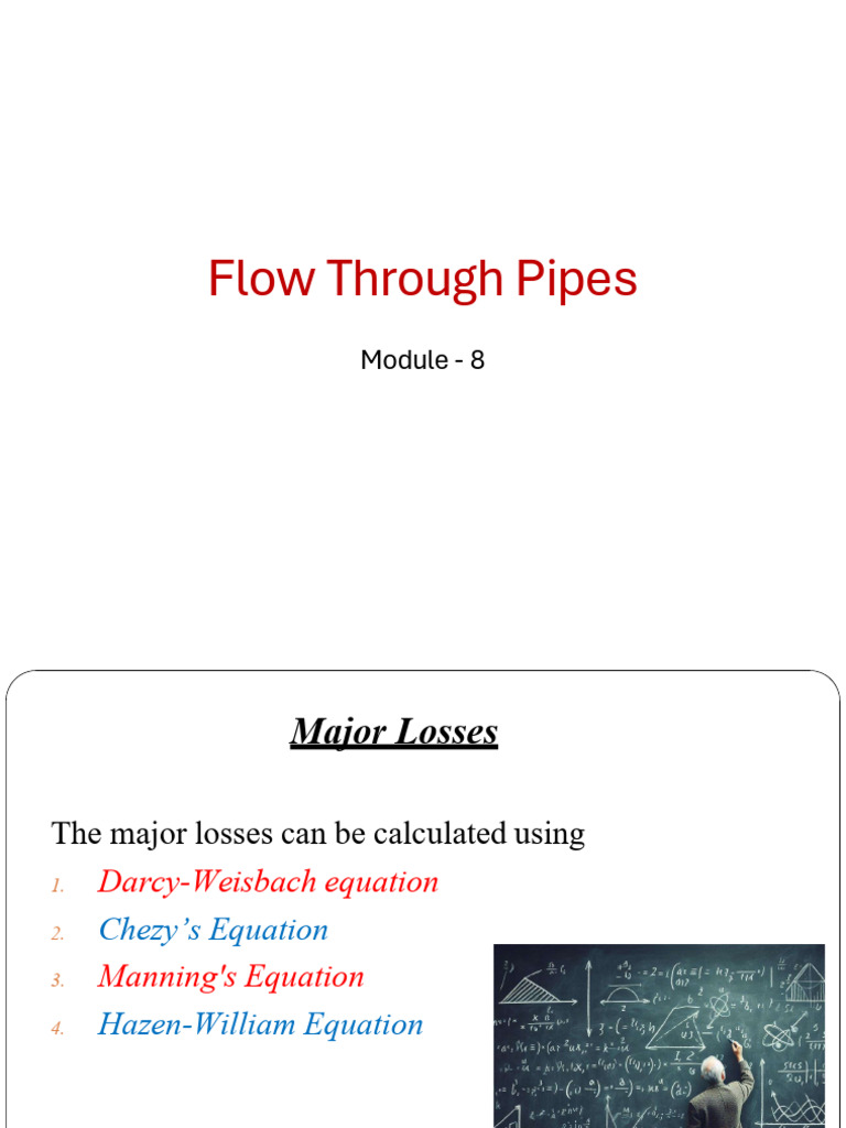 Lec25-FM-Flow through Pipes | PDF | Motion (Physics) | Physics