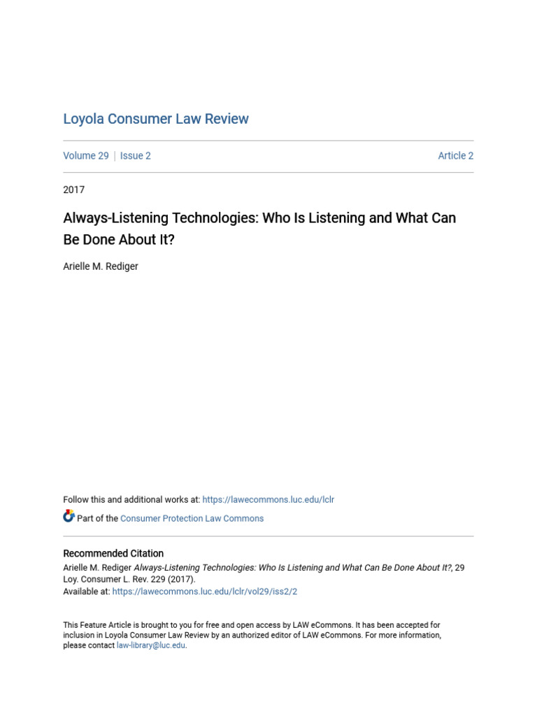 Always-Listening Technologies - Who Is Listening and What Can Be D ...