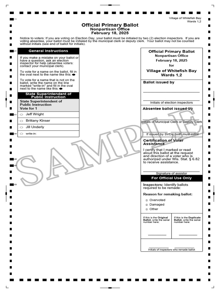 Sample Ballot - February 18, 2025 - 202501211310104666 | PDF | Ballot ...