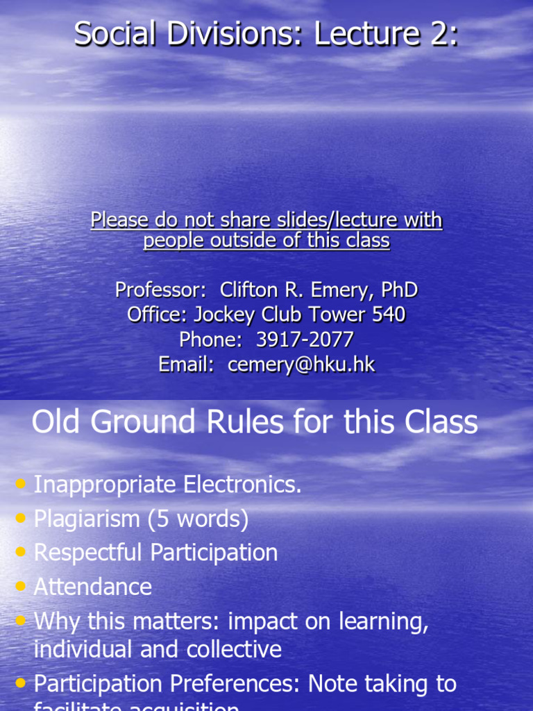 Social Divisions, Lecture 2, 2022post | PDF