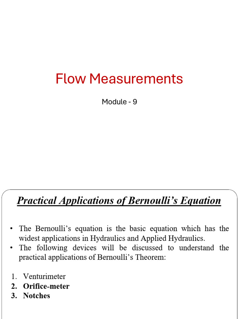 Lec28-FM-Flow Measurement | PDF | Flow Measurement | Pressure Measurement