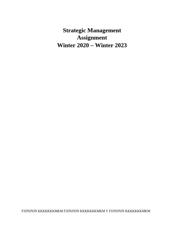 Assignment - Strategic MGT 1 | PDF | Competitive Advantage | Employment