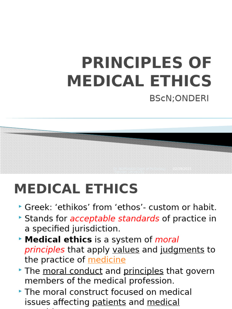 Principles of Medical Ethics Overview | PDF | Medical Ethics ...
