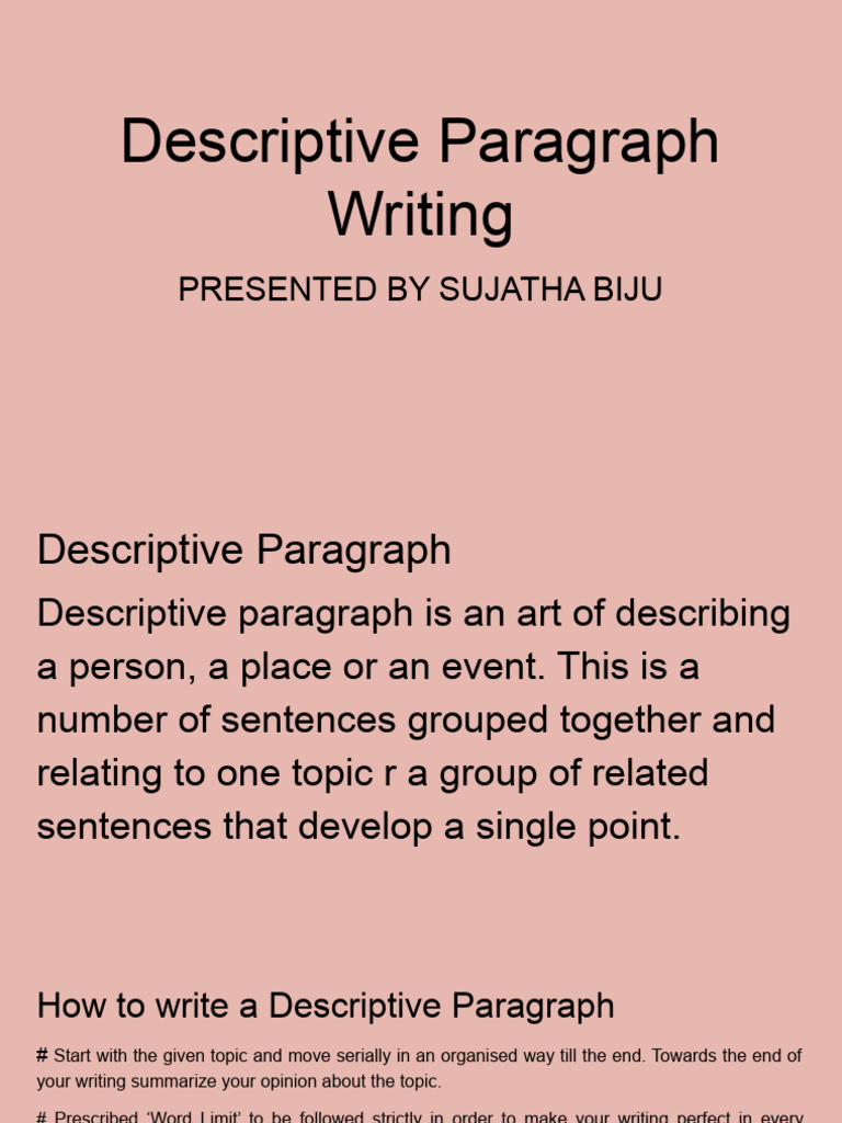 Writing Effective Descriptive Paragraphs | PDF