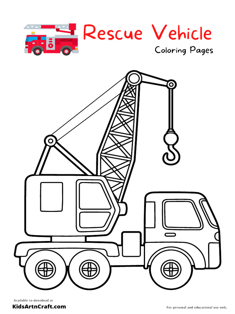 Rescue Vehicle Coloring Pages | PDF