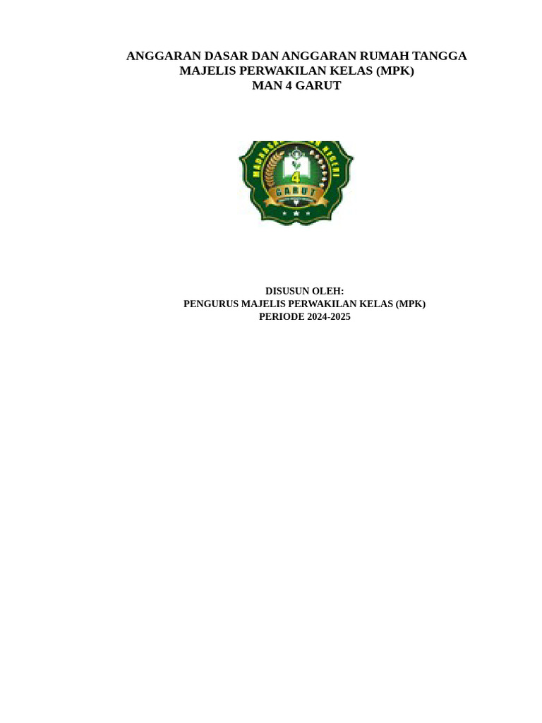 AD/ART MPK MAN 4 Garut 2024-2025 | PDF