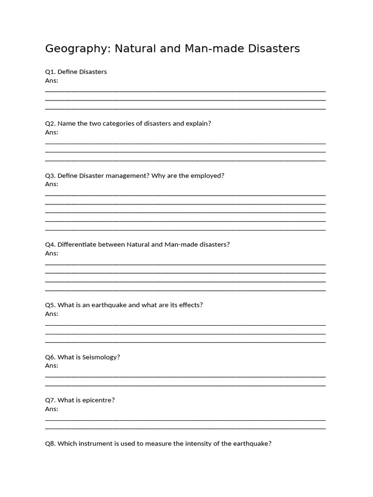 Geography - Natural and ManMade Disasters | PDF | Geophysics | Natural ...