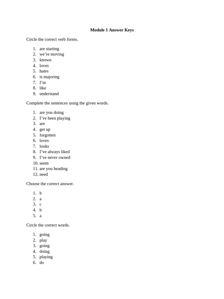 Workbook Answer Keys | PDF | Morphology | Semantic Units