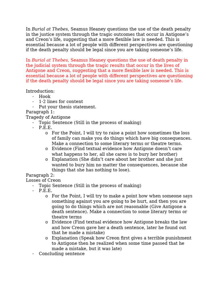 In Burial at Thebes | PDF