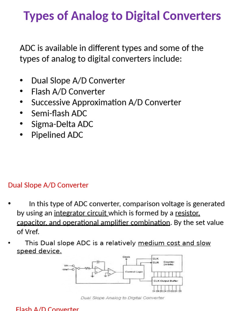 Types of Analog to Digital Converters | PDF
