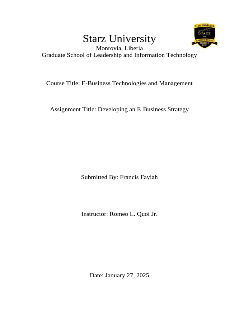 Francis Fayiah E - Business Assignment 2 | PDF | Subscription Business Model | Electronic Business