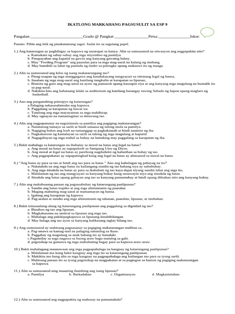 Esp9 3RD Quarter | PDF