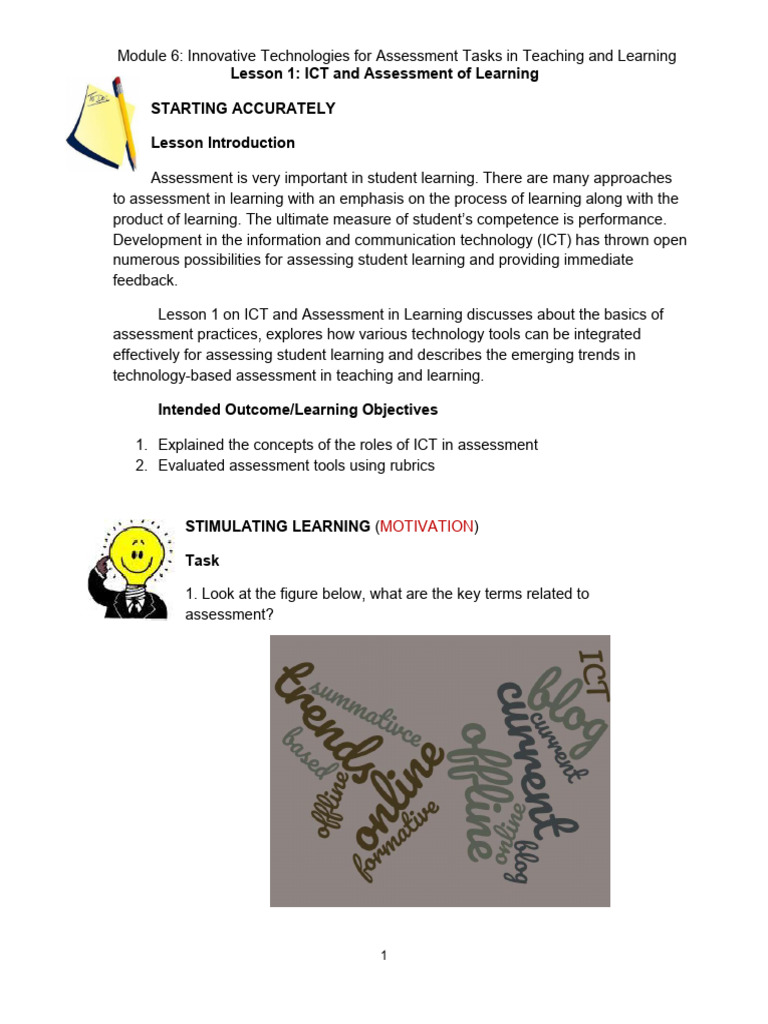 Module-6-Lesson-1 - Educ 7 | PDF | Educational Assessment | Educational Technology