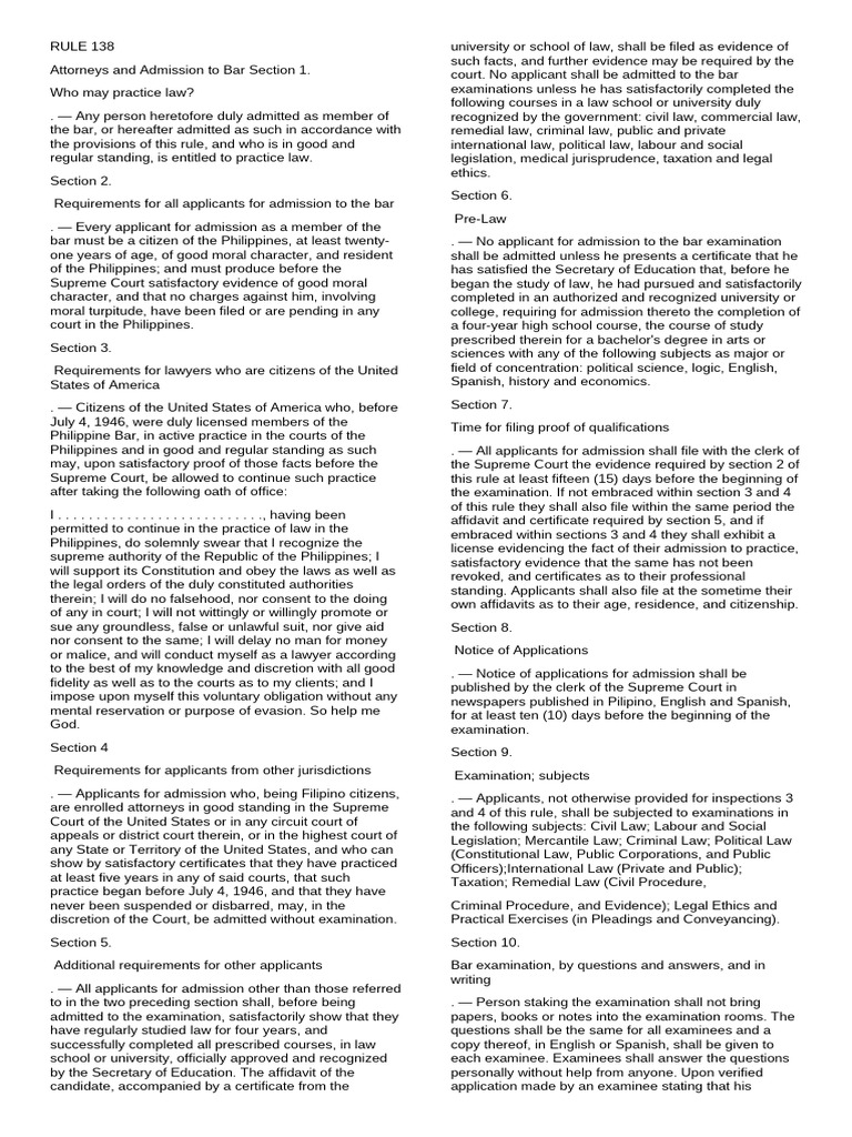 RULE 138 | PDF | Lawyer | Law Clerk