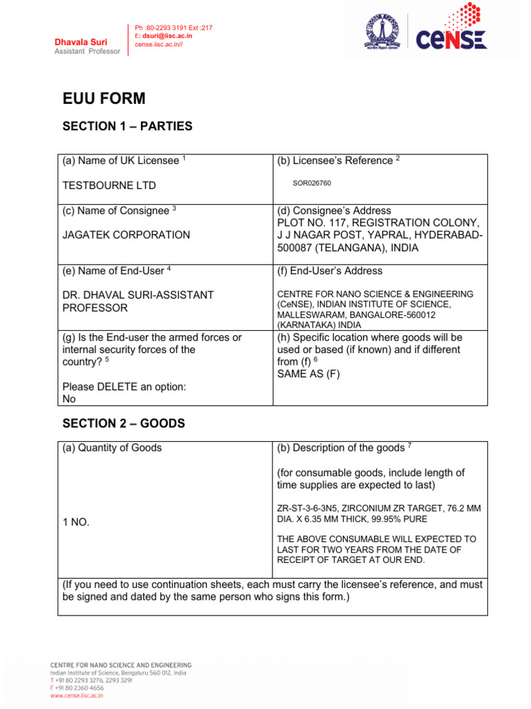 EUU FORM ZR Target JAGATEK | PDF | Nuclear Weapons | Zirconium