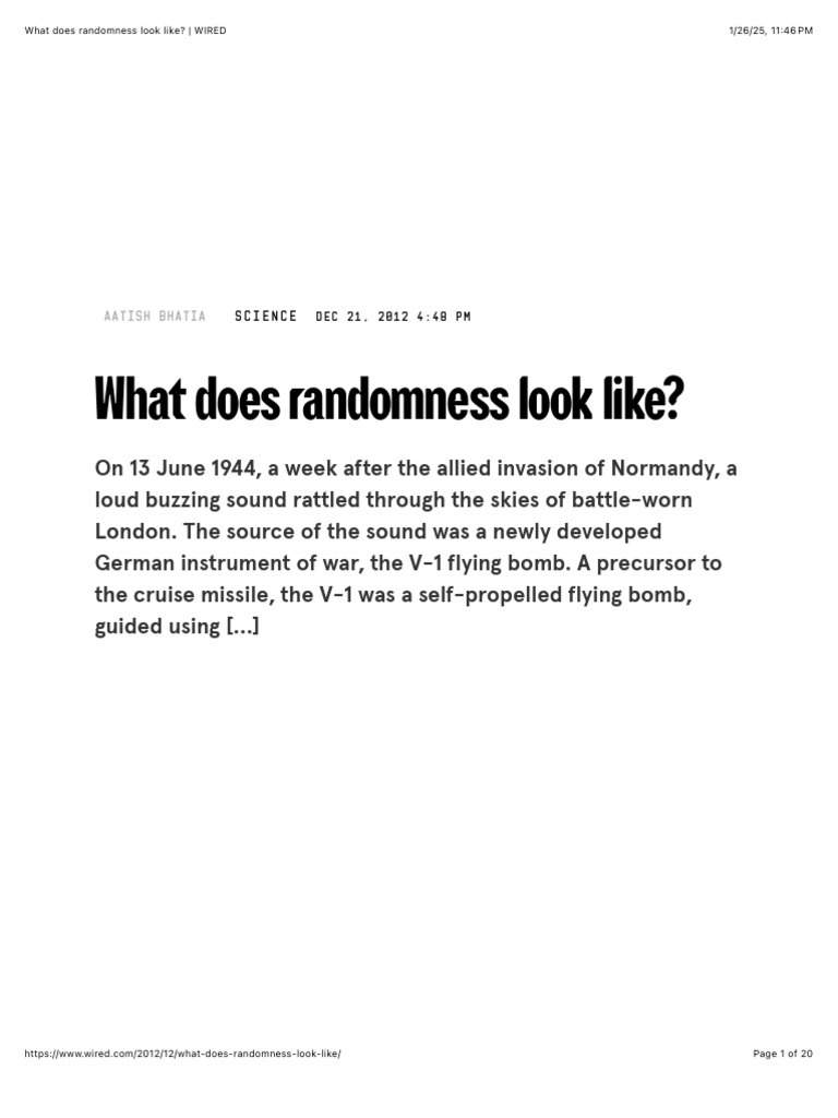 What Does Randomness Look Like | PDF | Statistics | Poisson Distribution