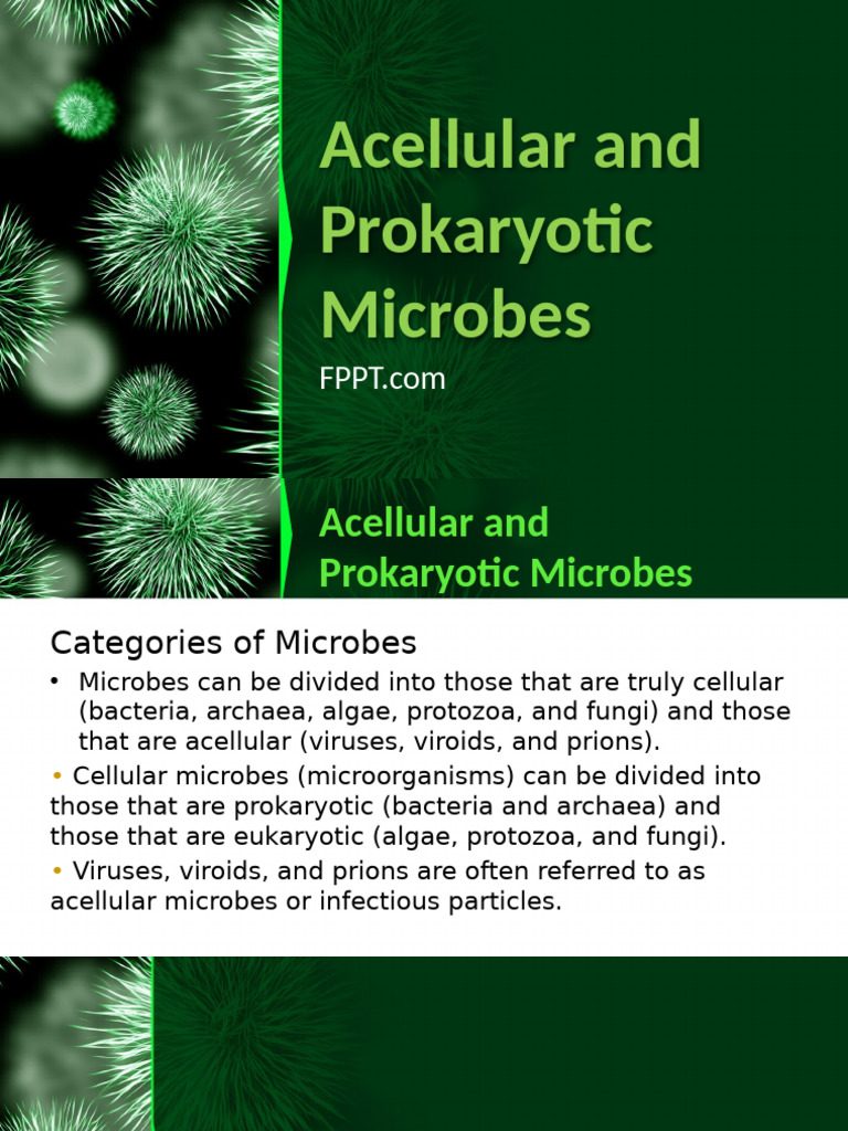 Acellular and Prokaryotic Microbes | PDF | Virus | Bacteriophage