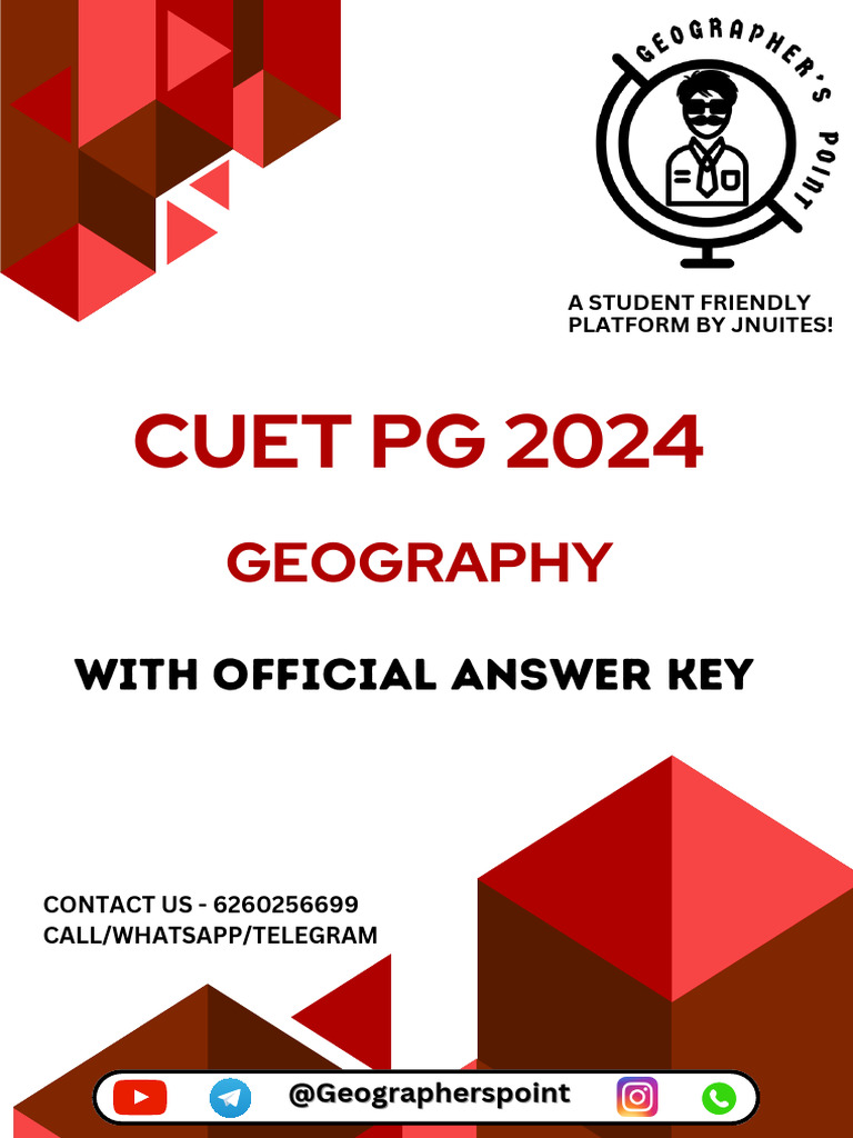 CUET PG 2024 Geography Exam Guide | PDF | Tide | Surveying