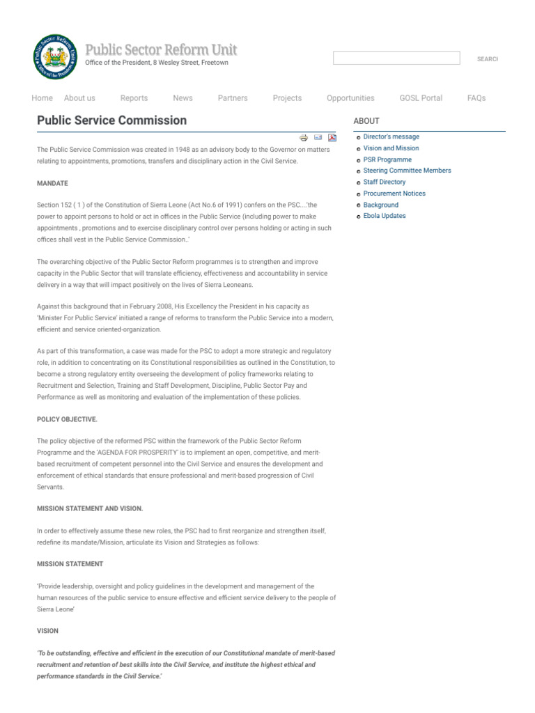 Public Service Commission Overview | PDF | Policy | Civil Service