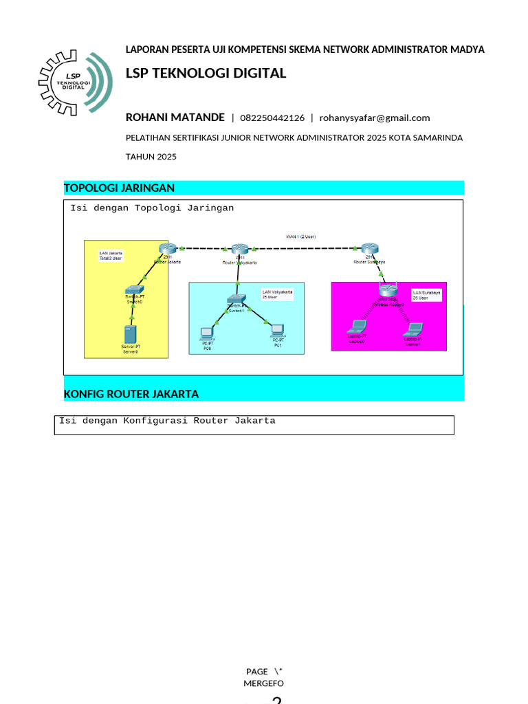 Template Laporan - Rohani Matande | PDF