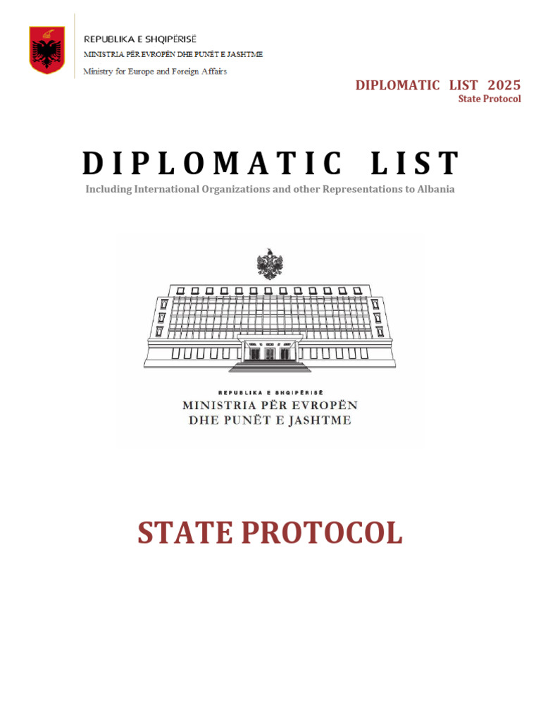 阿尔巴尼亚2025 | PDF | Diplomatic Rank | Diplomatic Mission