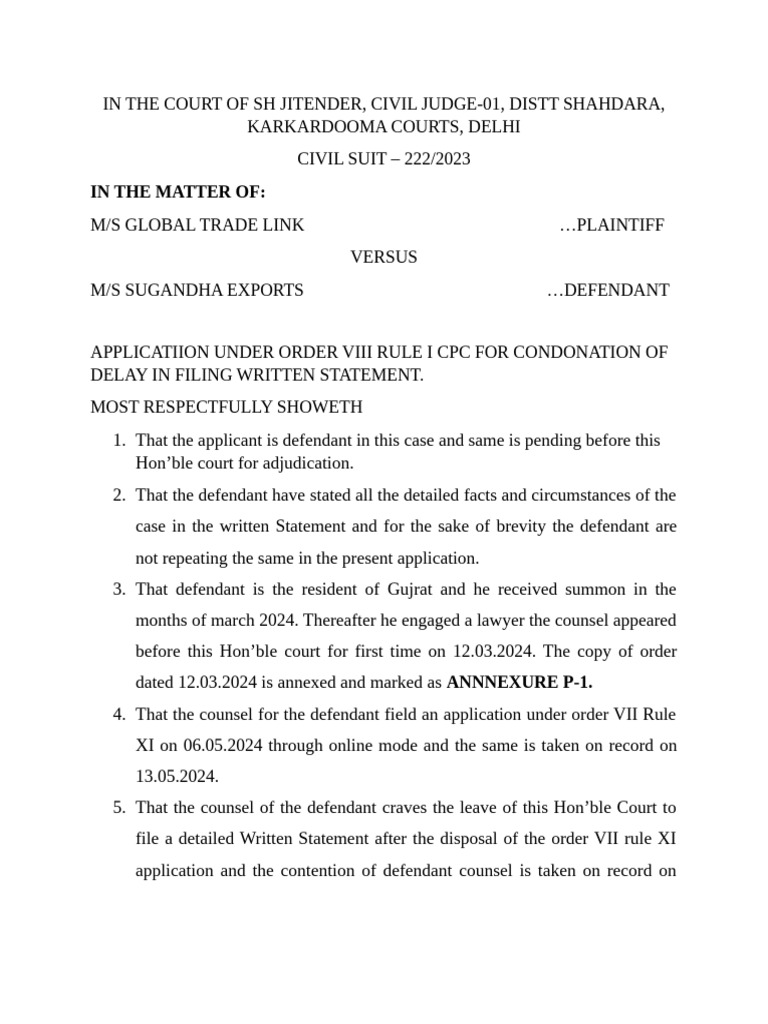 In The Court of SH Jitender | PDF | Affidavit | Common Law