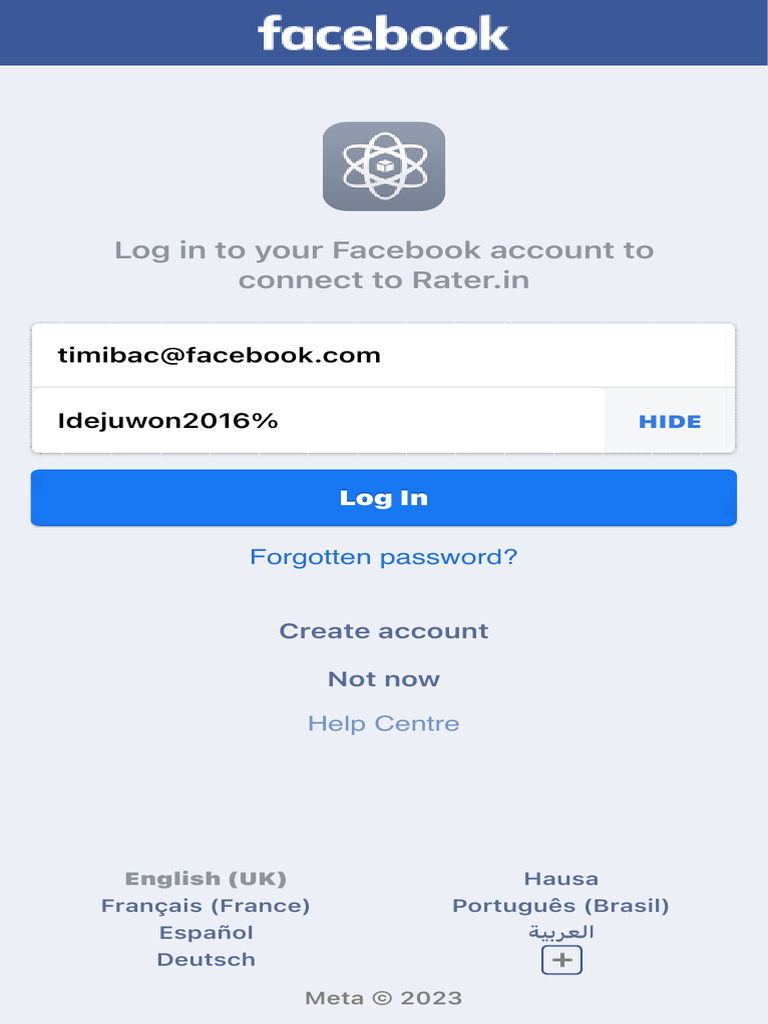 Log in To Facebook Facebook | PDF