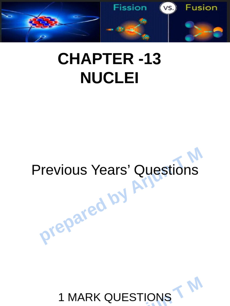 Nuclei PYQ (1) | PDF | Atomic Nucleus | Nuclear Force
