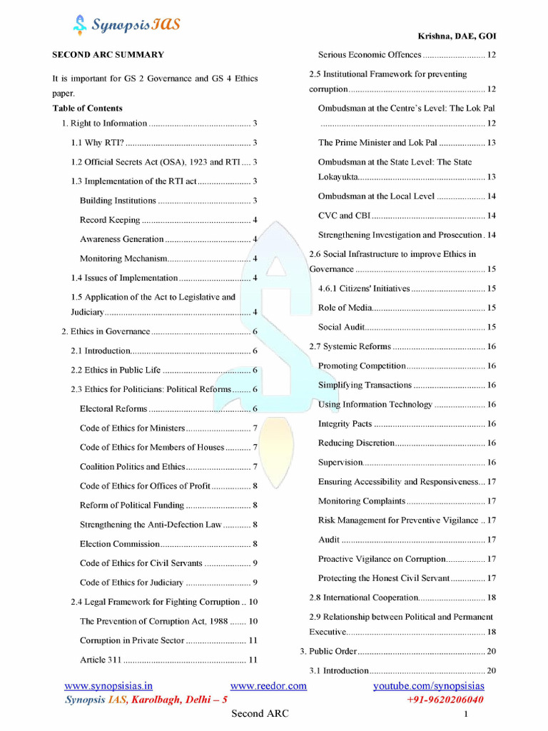 2nd ARC Important Chapters | PDF