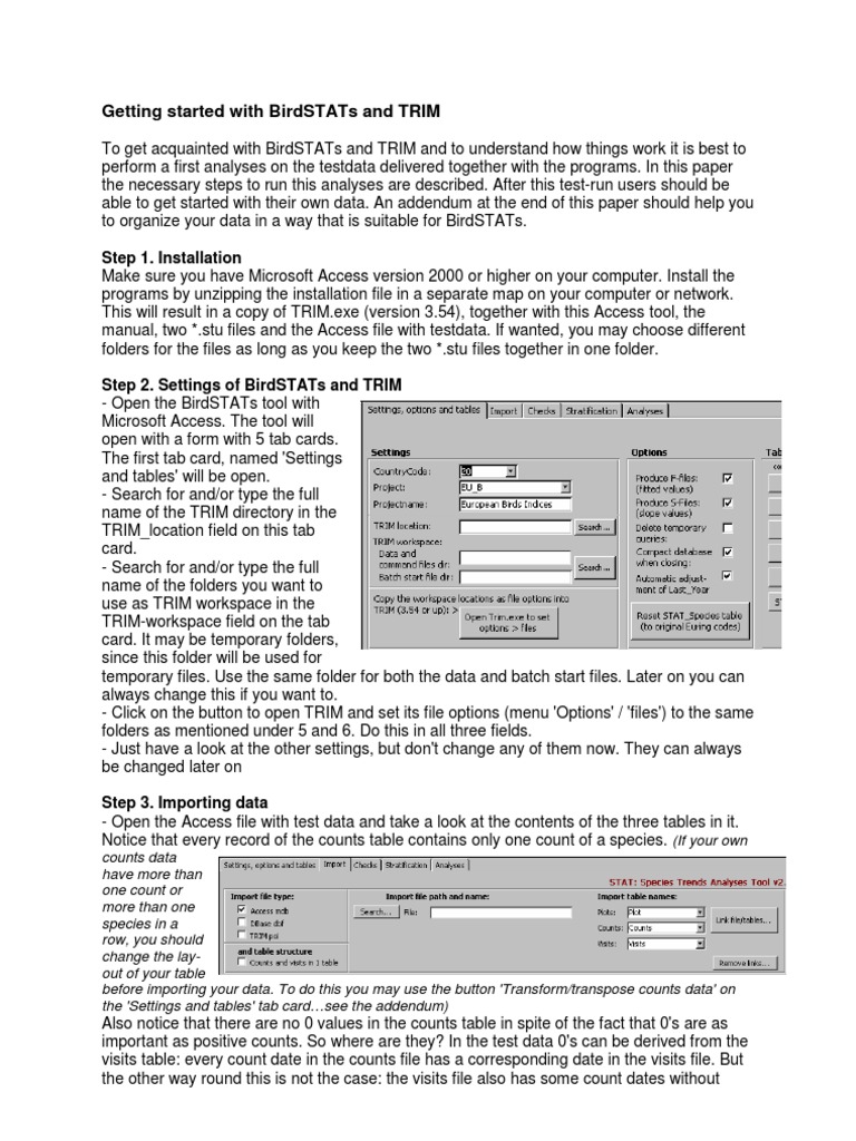 Getting Started With BirdSTATs | PDF | Directory (Computing) | Computer File