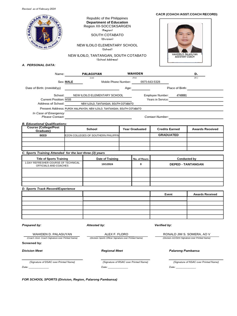 Wahiden Personal Data | PDF | Philippines