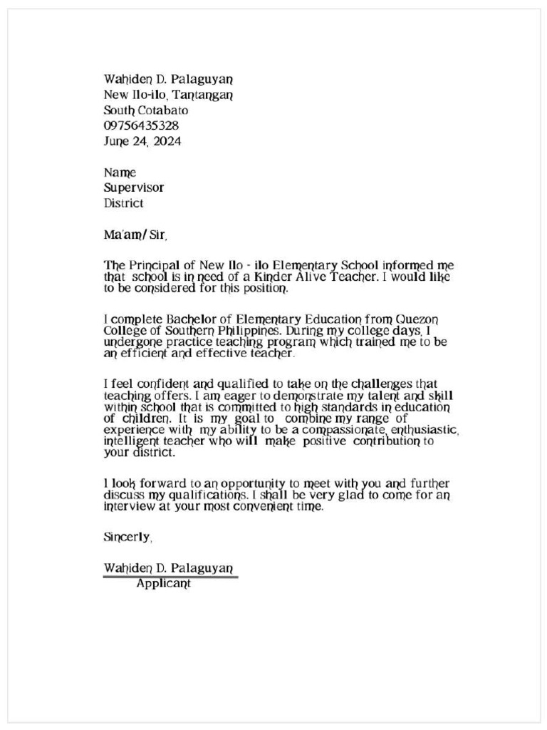 Alive Application Letter | PDF