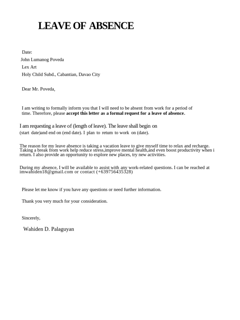 Leave of Absence | PDF