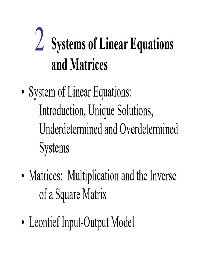 PP Chapter 02 Systems of linear equations and matrices [Compatibility ... PP Chapter 02 Systems of linear equations and matrices [Compatibility ...