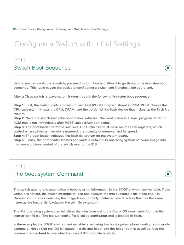 Basic Switch Configuration Guide | PDF | Booting | I Pv6