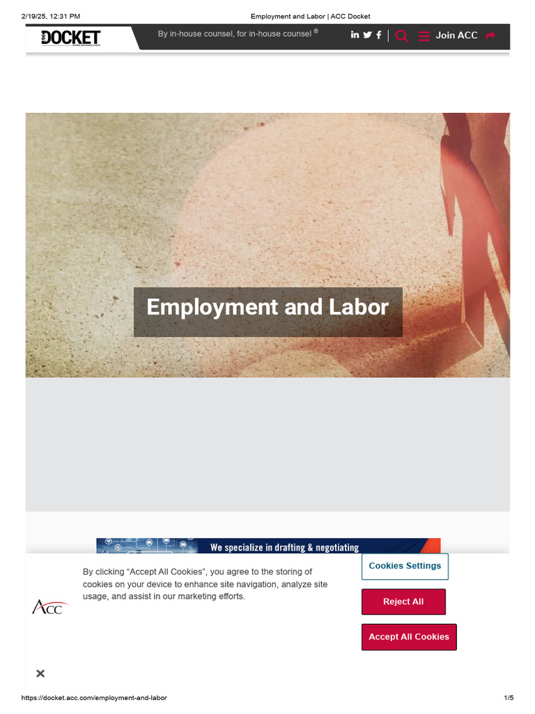 Employment and Labor - ACC Docket | PDF | Http Cookie | Business