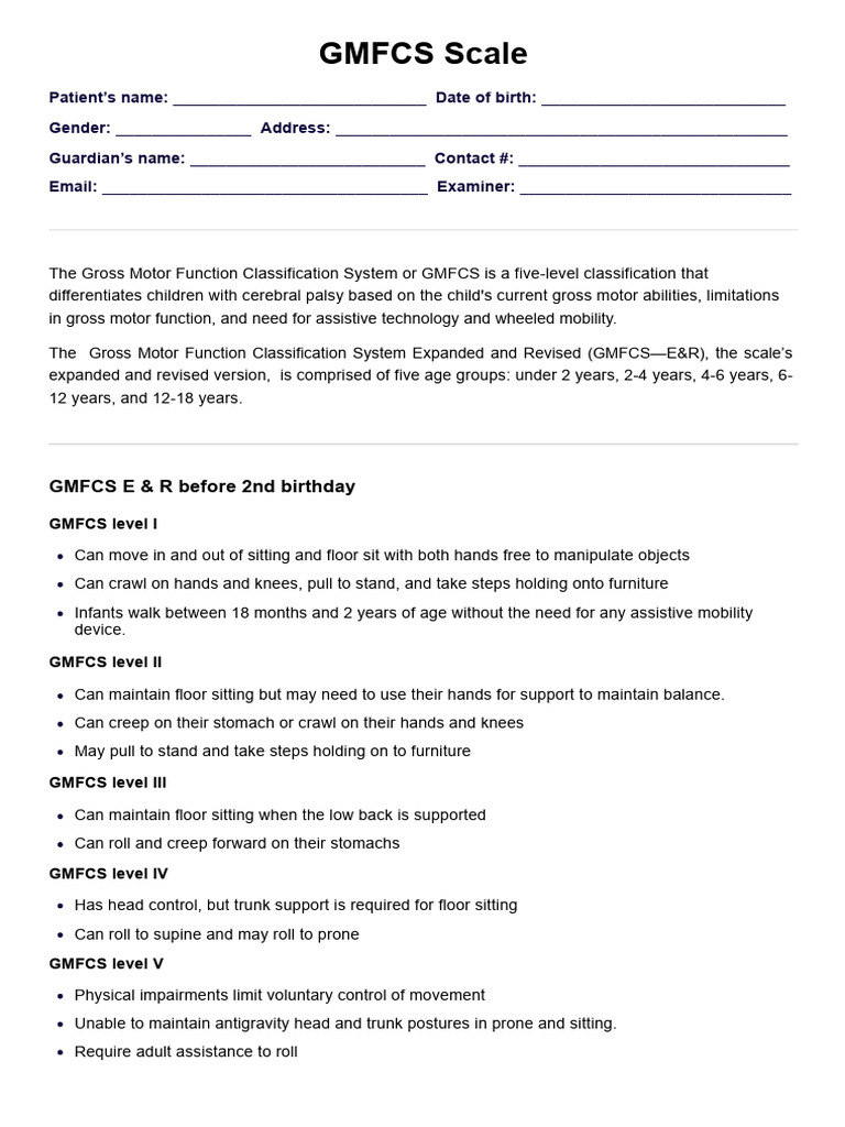 Gmfcs Scale | PDF | Wheelchair | Nervous System
