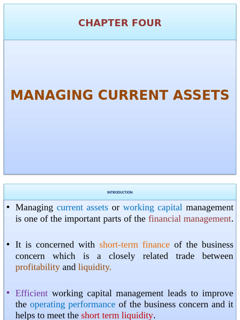 Chapt. 4 Part 1 Managing Current Assets | PDF | Float (Money Supply) | Cheque