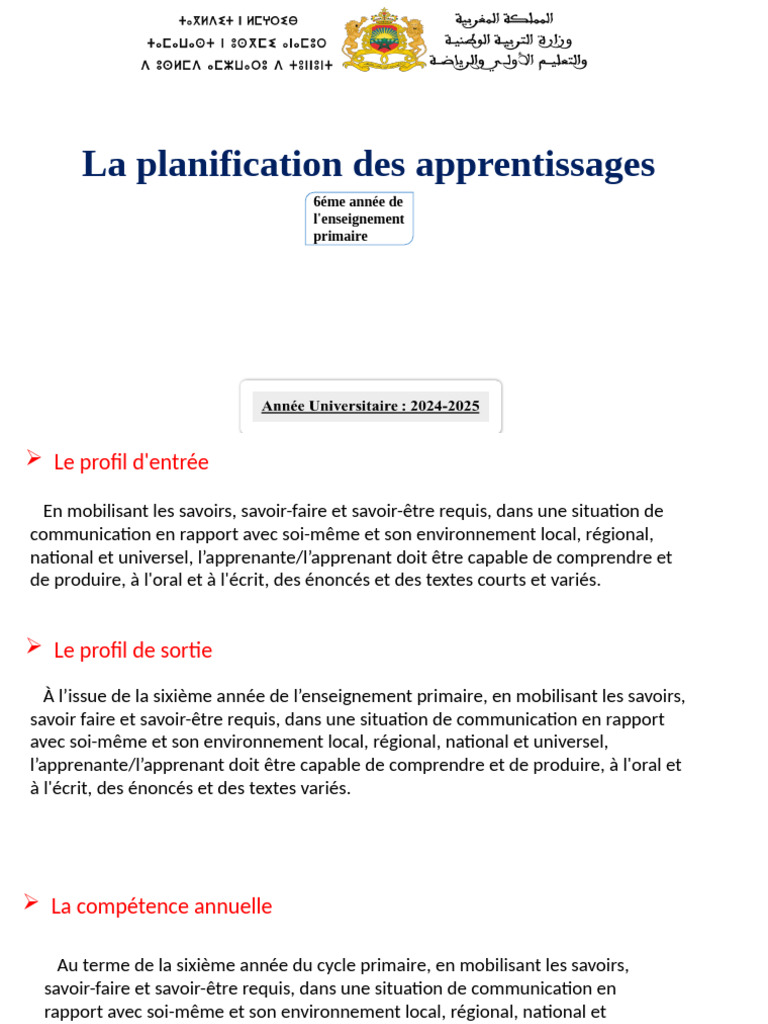 Planification des apprentissages 6ème année | PDF | Pédagogie | Afrique