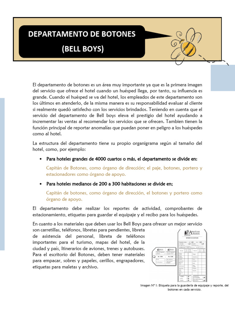 Departamento de Botones - Bell Boys | PDF | Hotel
