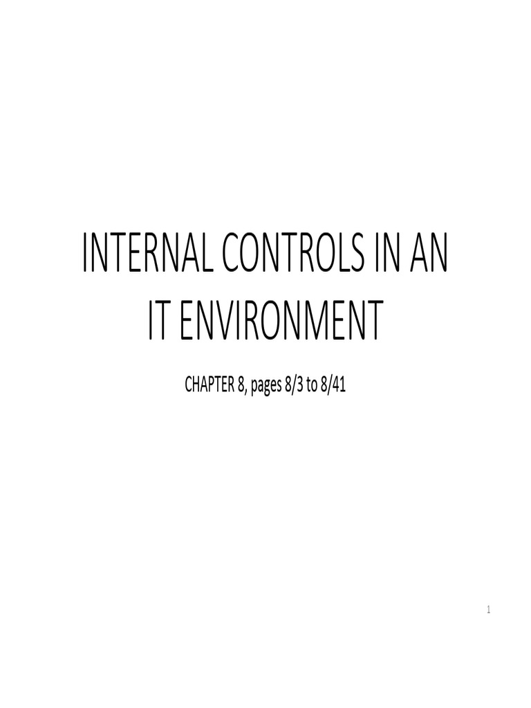 Internal Controls in IT Environments | PDF | Internal Control | Computing