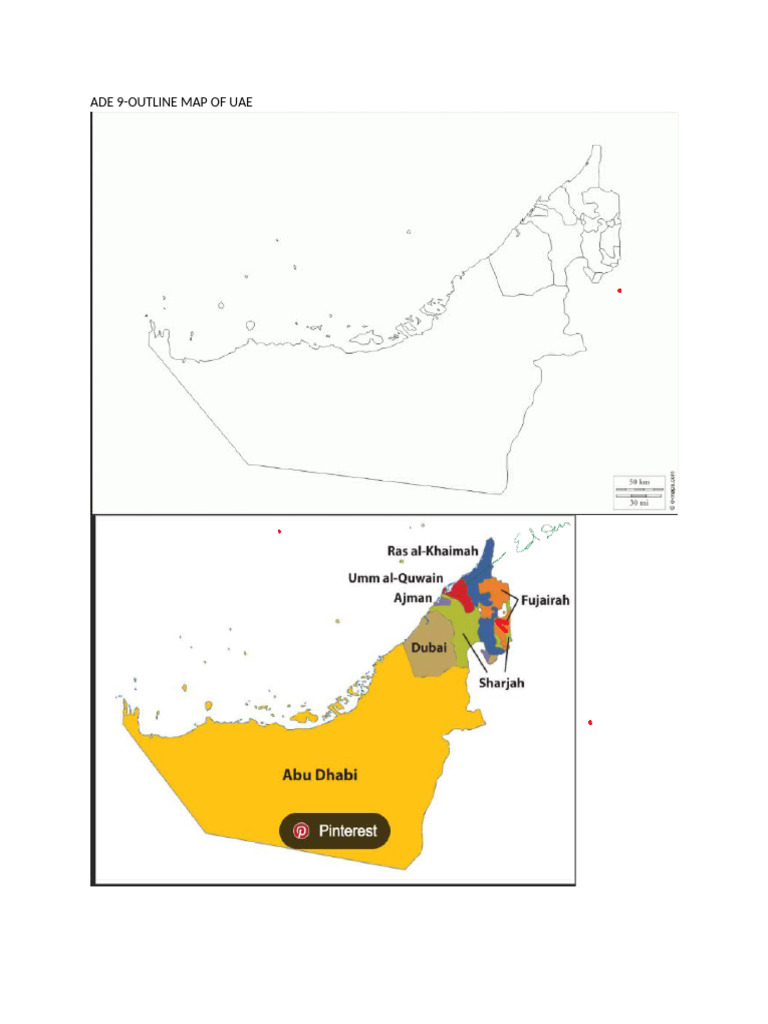 Outline Map of UAE | PDF