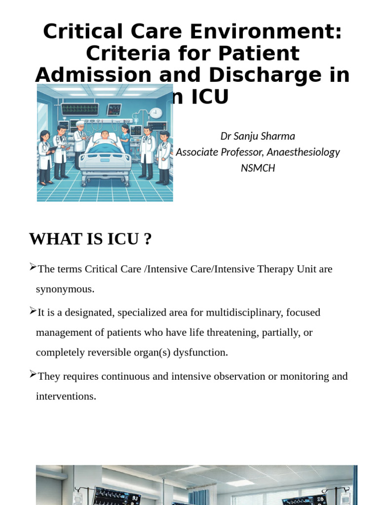 ICU setup Admission & discharge criteria | PDF | Intensive Care Unit ...