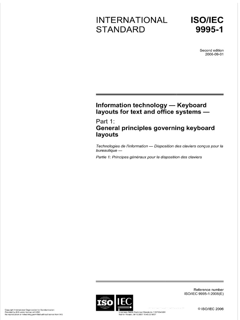 Iso 9995 1 2006 | PDF