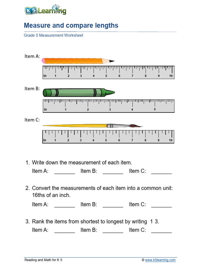 Measure and Compare Lengths 1 | PDF