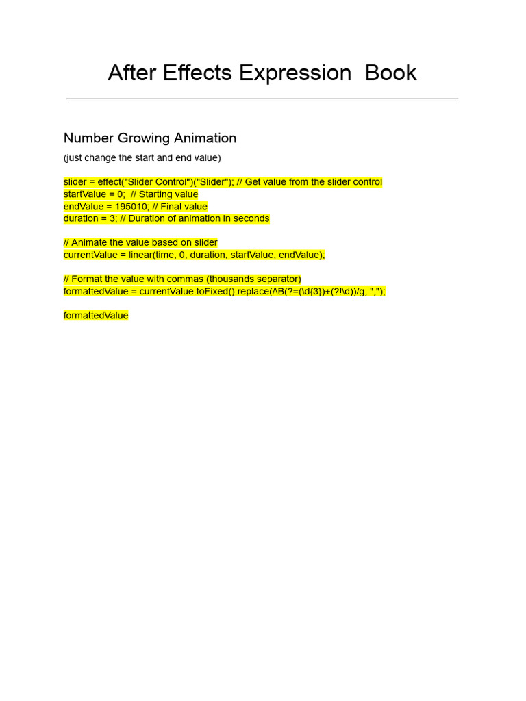 After Effects Slider Control Expressions | PDF