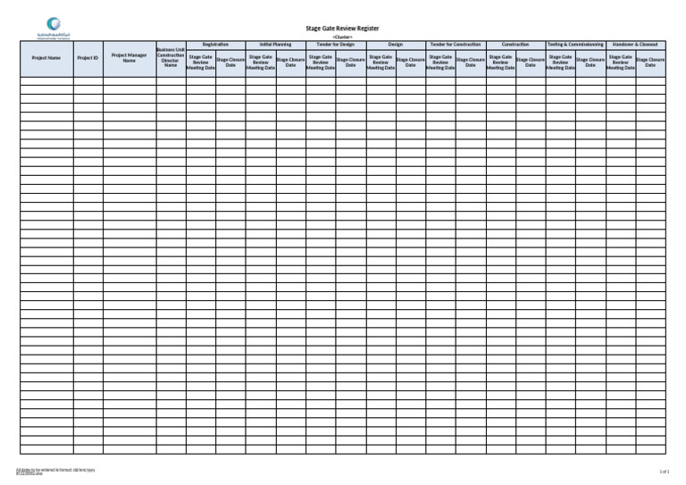 Stage Gate Review Register Format | PDF