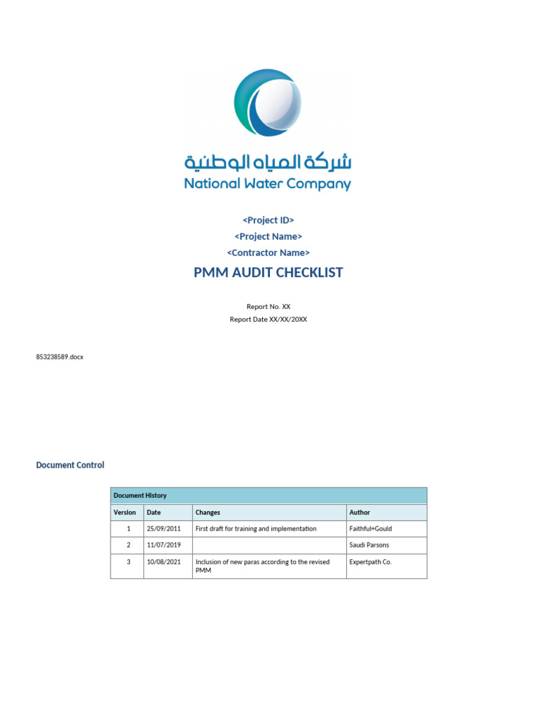 PMF-006-GOV-028 - 02 PMM Audit Checklist | PDF | Audit | Project Management