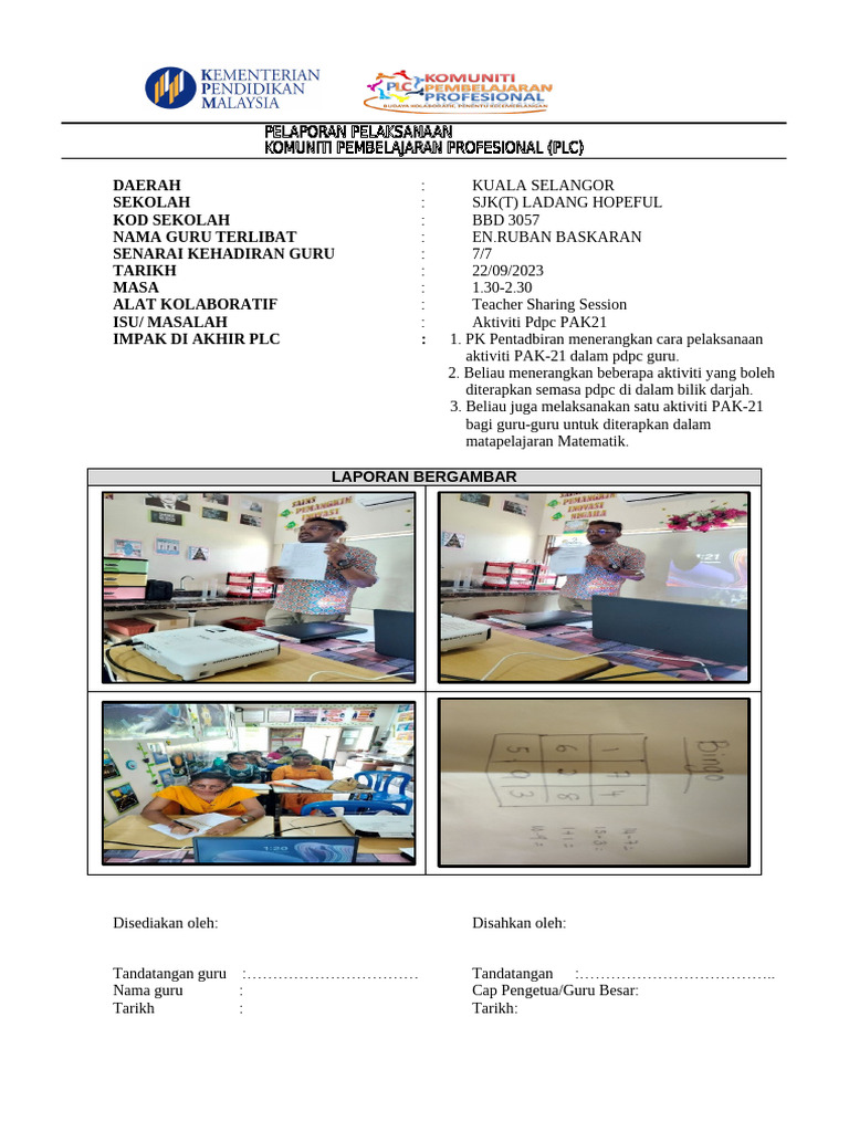 Pelaporan PLC pak-21 | PDF